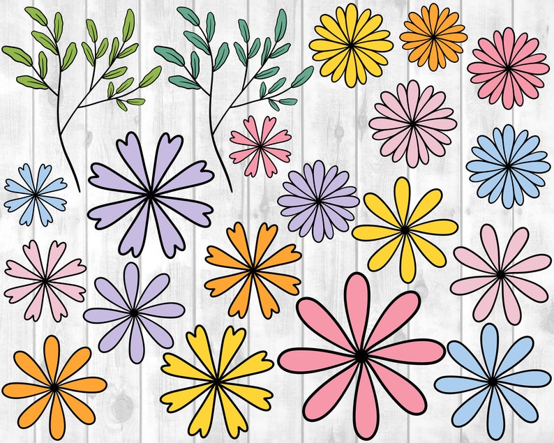 Big Flower Garden SVG Bundle Wildflower Svg Flower Svg - Etsy