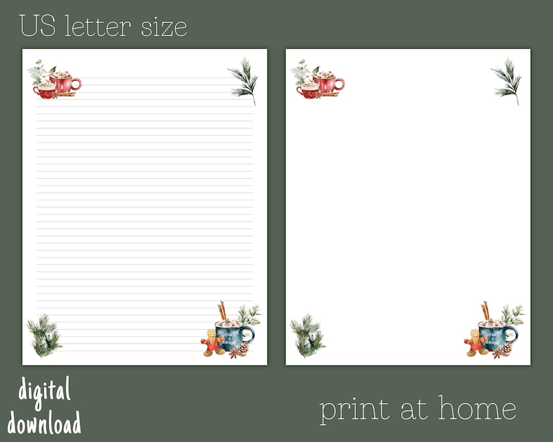 Printable Letter Paper Christmas Letter Christmas | Etsy