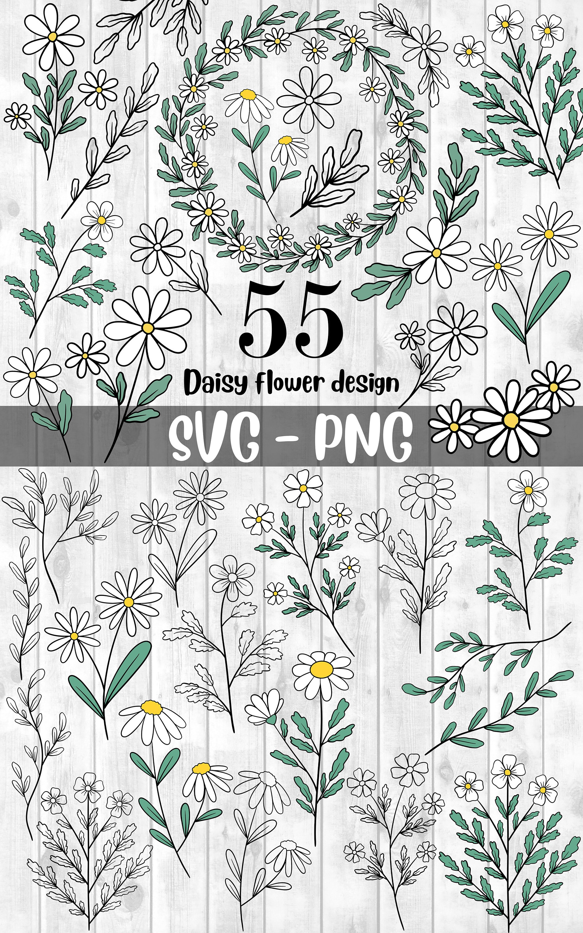 Flower Svg Floral Svg Flower Garden Svg Daisy Svg | Etsy
