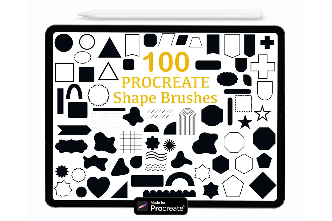 100 Procreate Shape Brushes, Procreate Shapes, Procreate Brushes ...
