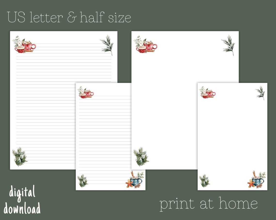 Printable Letter Paper Christmas Letter Christmas | Etsy
