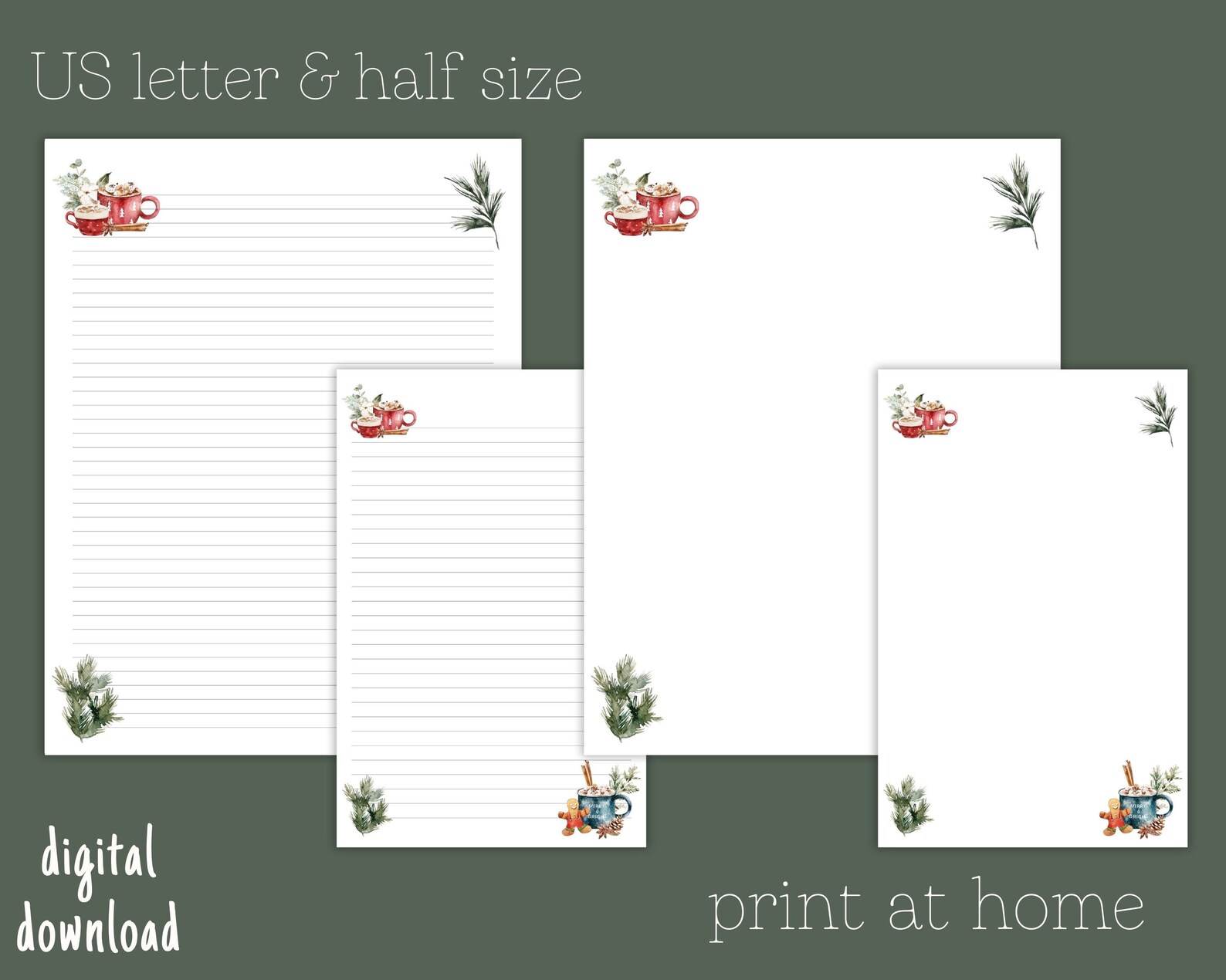 Printable Letter Paper Christmas Letter Christmas | Etsy