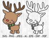 Cute Rudolph SVG Reindeer Svg Rudolph Svg Christmas Svg - Etsy