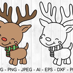 Cute Rudolph SVG, Reindeer Svg, Rudolph Svg, Christmas Svg, Reindeer ...