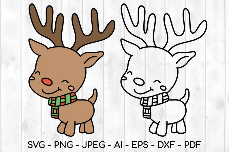 Cute Rudolph SVG Reindeer Svg Rudolph Svg Christmas Svg - Etsy