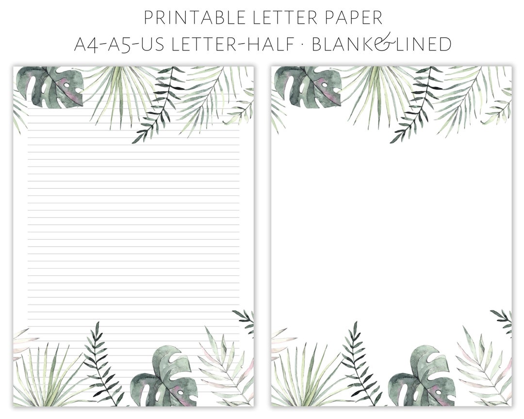 Printable Floral Letter Paper, Letter Writing Paper, Letter Stationery ...