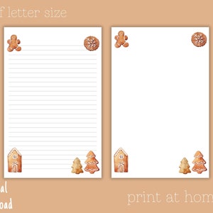 Christmas Letter Writing Paper: Gingerbread Theme (printable) - Etsy