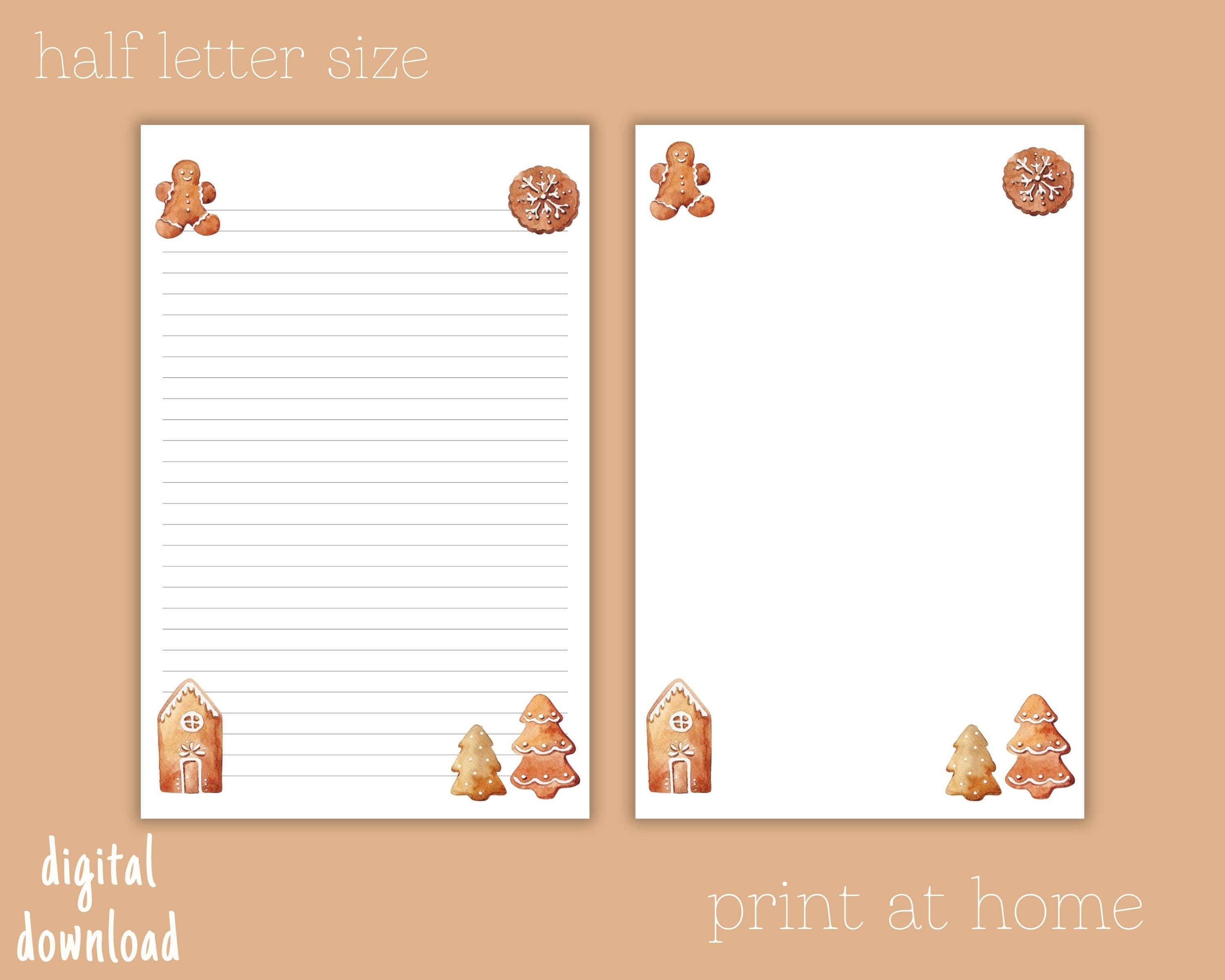 Christmas Letter Writing Paper: Gingerbread Theme (printable) - Etsy