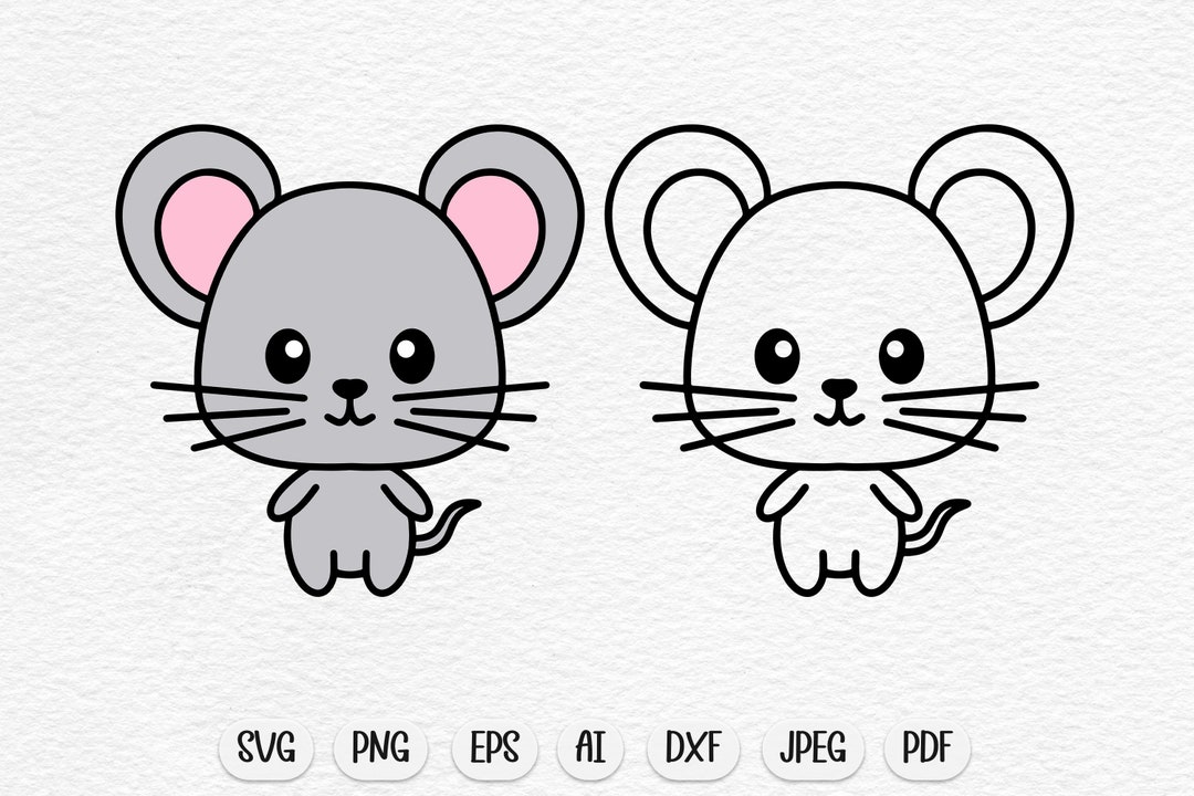 Mouse Svg, Mouse Clipart, Cute Mouse Svg, Animal Svg, Cute Animal Svg, Kawaii Svg, Cute Svg, Svg ...