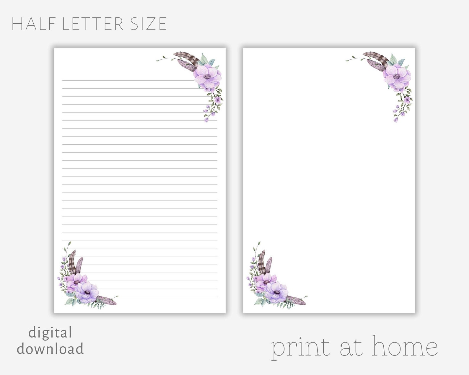 Printable Floral Letter Paper Letter Writing Paper Letter - Etsy