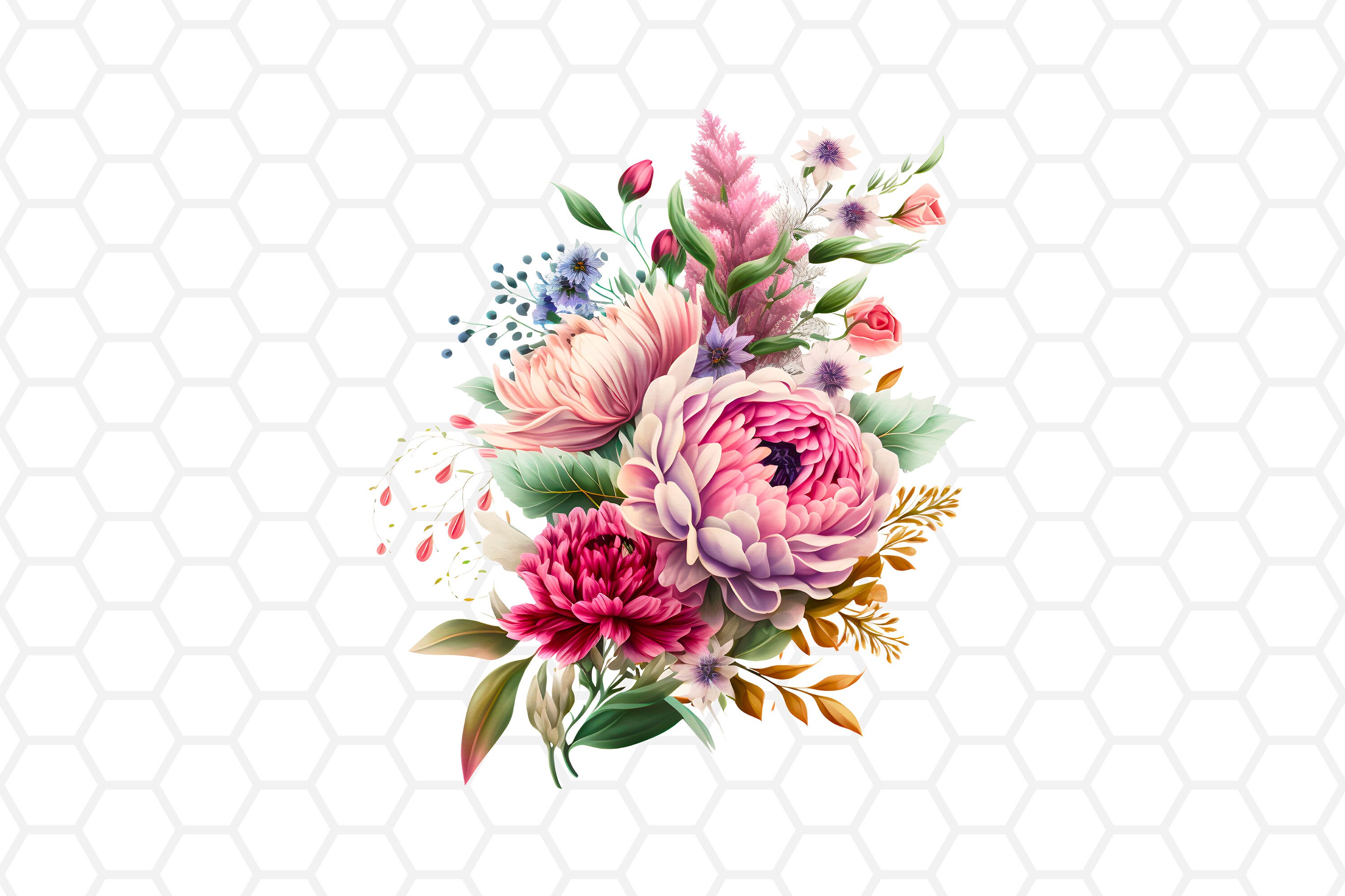 Floral Sublimation Designs Floral Clipart Flower Clipart - Etsy