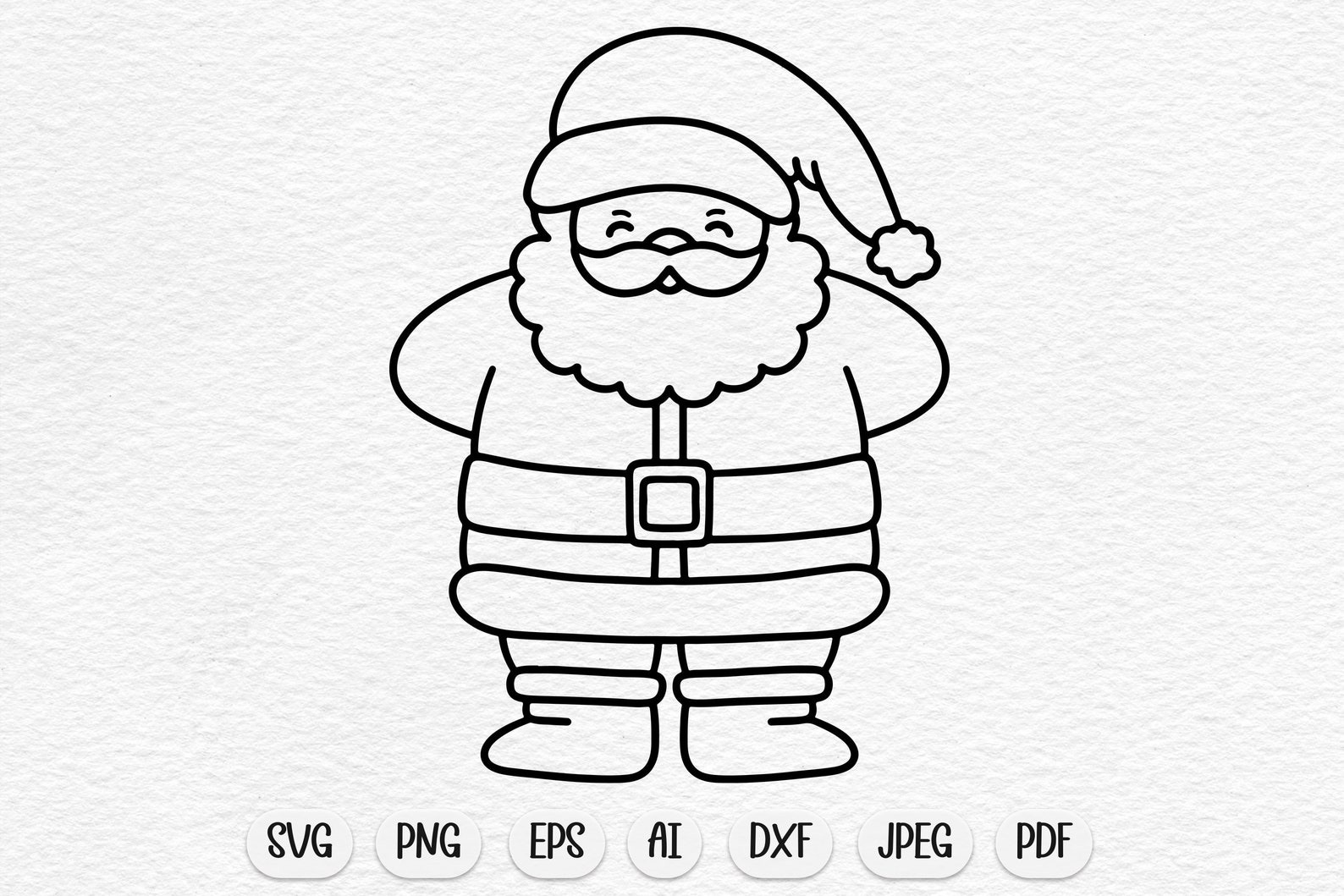 Santa Svg Santa Claus Svg Christmas Svg Kawaii Svg Cute - Etsy