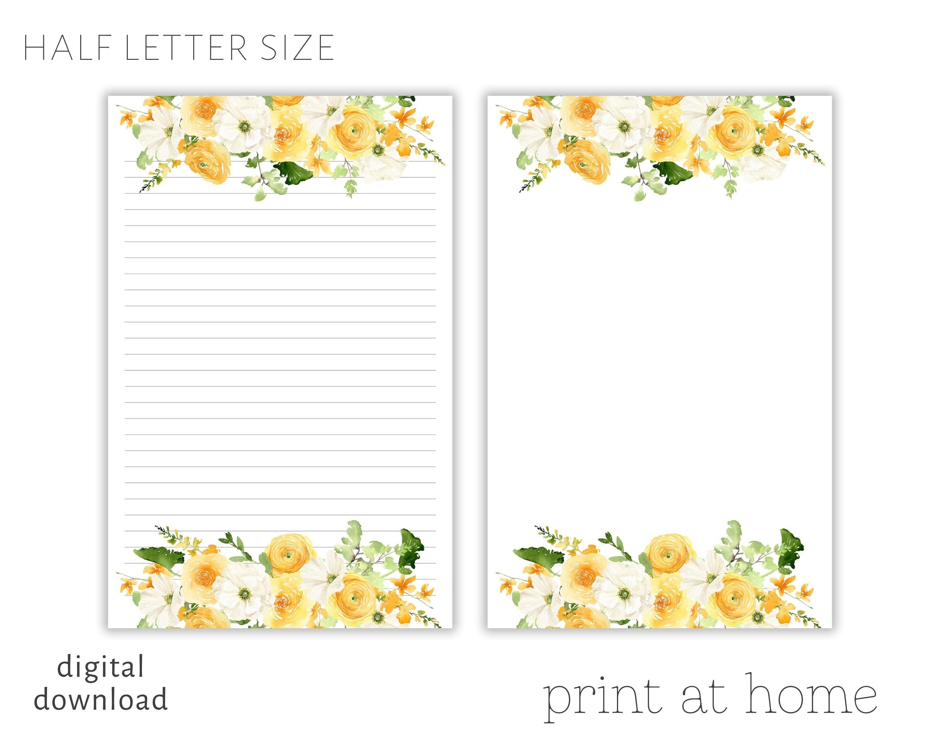 Printable Floral Letter Paper Letter Writing Paper Letter - Etsy