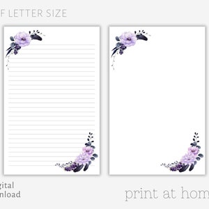 Printable Floral Letter Paper, Letter Writing Paper, Letter Stationery ...