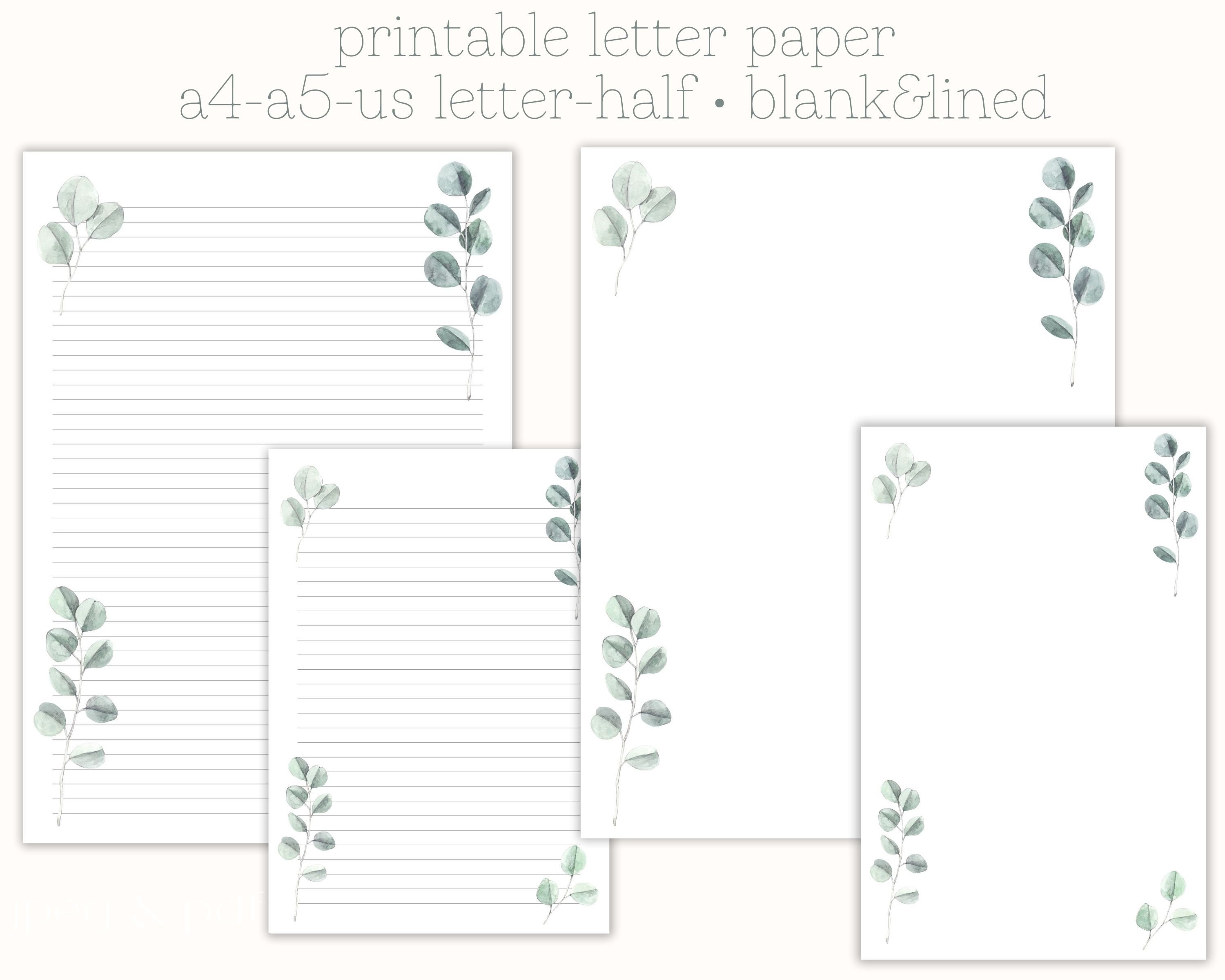 Eucalyptus Printable Letter Paper Writing Paper Letter - Etsy Australia