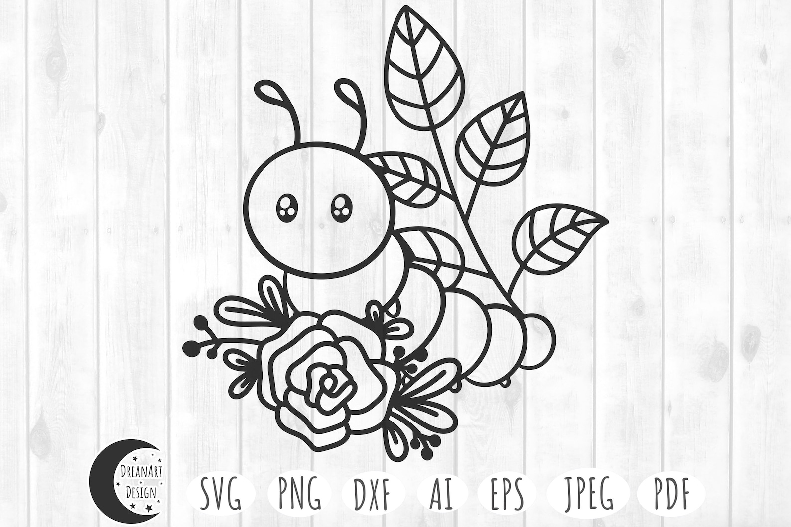 Caterpillar Svg Floral Caterpillar Worm Svg Caterpillar | Etsy
