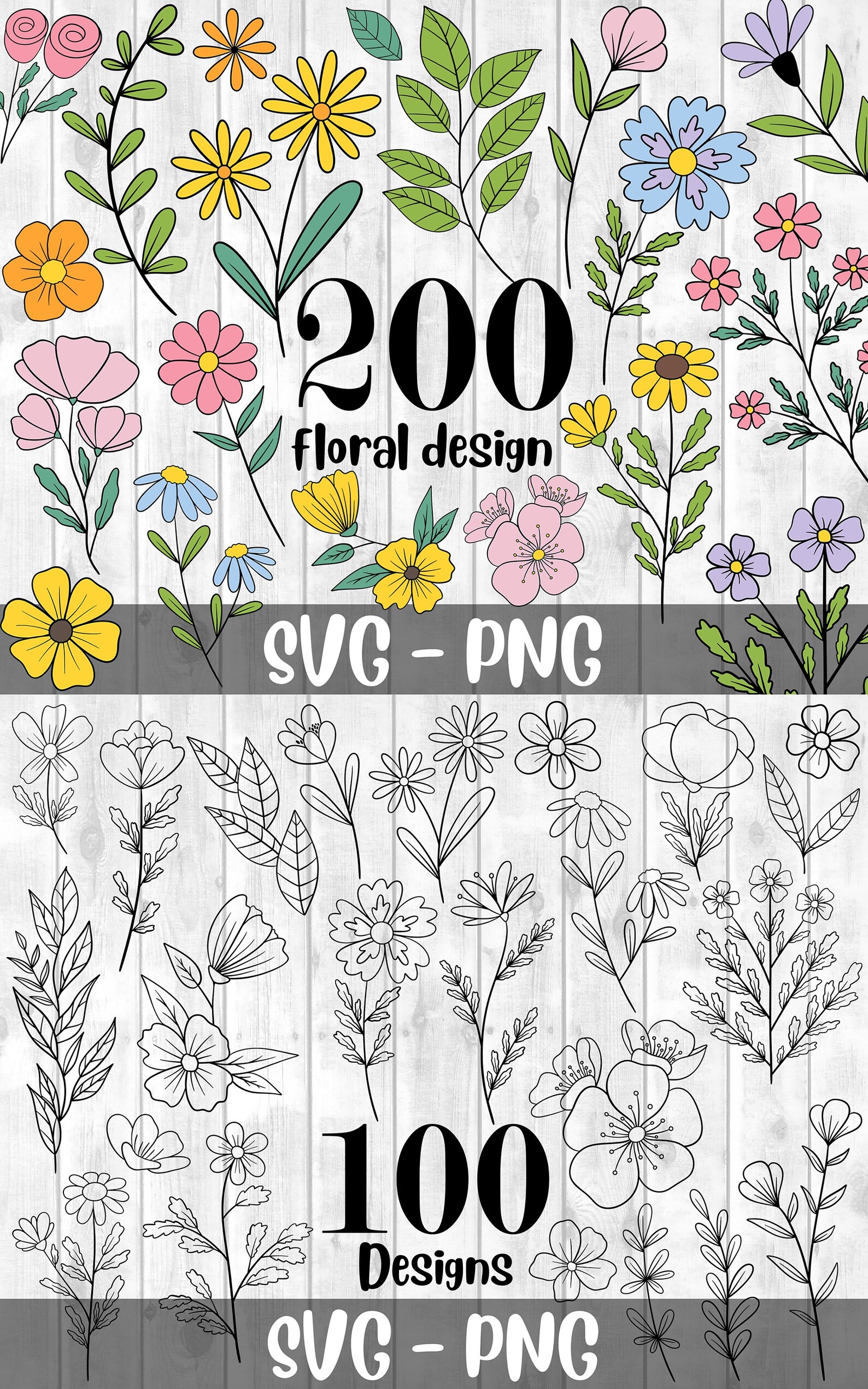 Flower Svg Floral Svg Flower Garden Svg Daisy Svg | Etsy