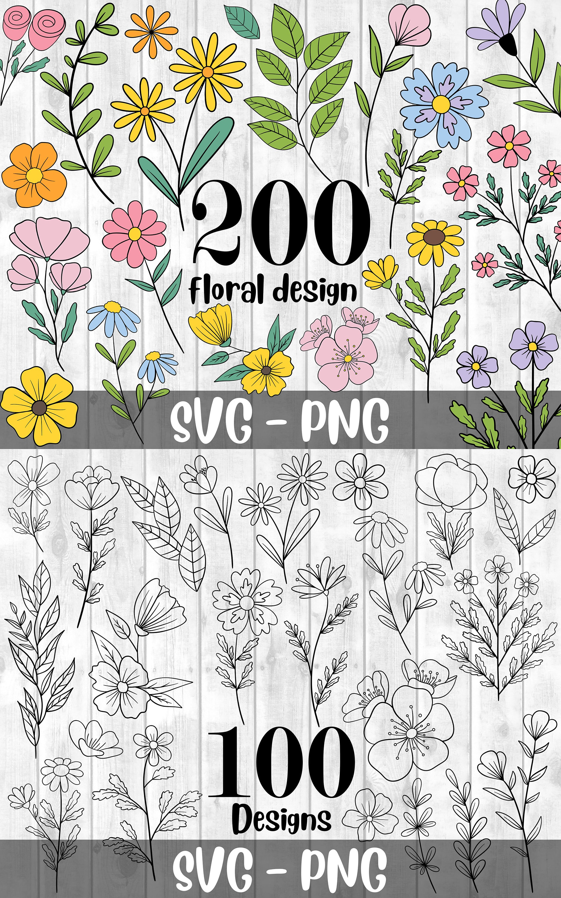 Flower Svg Floral Svg Flower Garden Svg Daisy Svg | Etsy