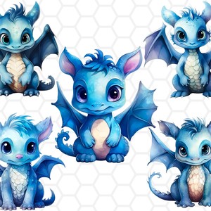 Blue Baby Dragon Sublimation Designs, Baby Dragon Clipart, Baby Dragon ...