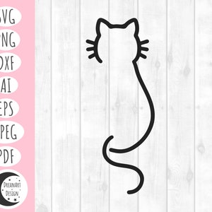 Cat Outline Svg, Cat Svg, Cute Cat Svg, Kitty Svg, Boho Svg, Black Cat ...