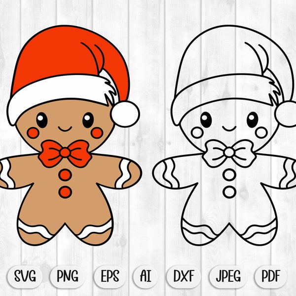 Gingerbread Man Svg Files - Etsy