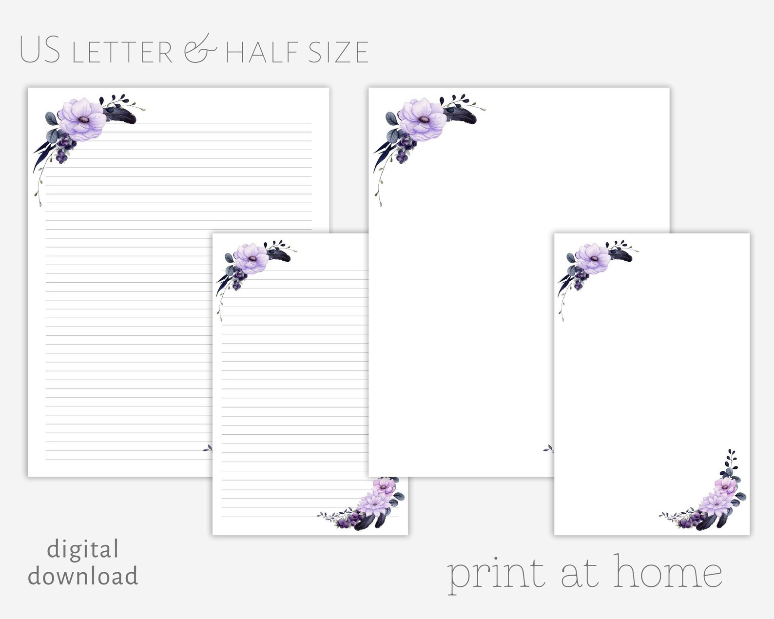 Printable Floral Letter Paper Letter Writing Paper Letter | Etsy