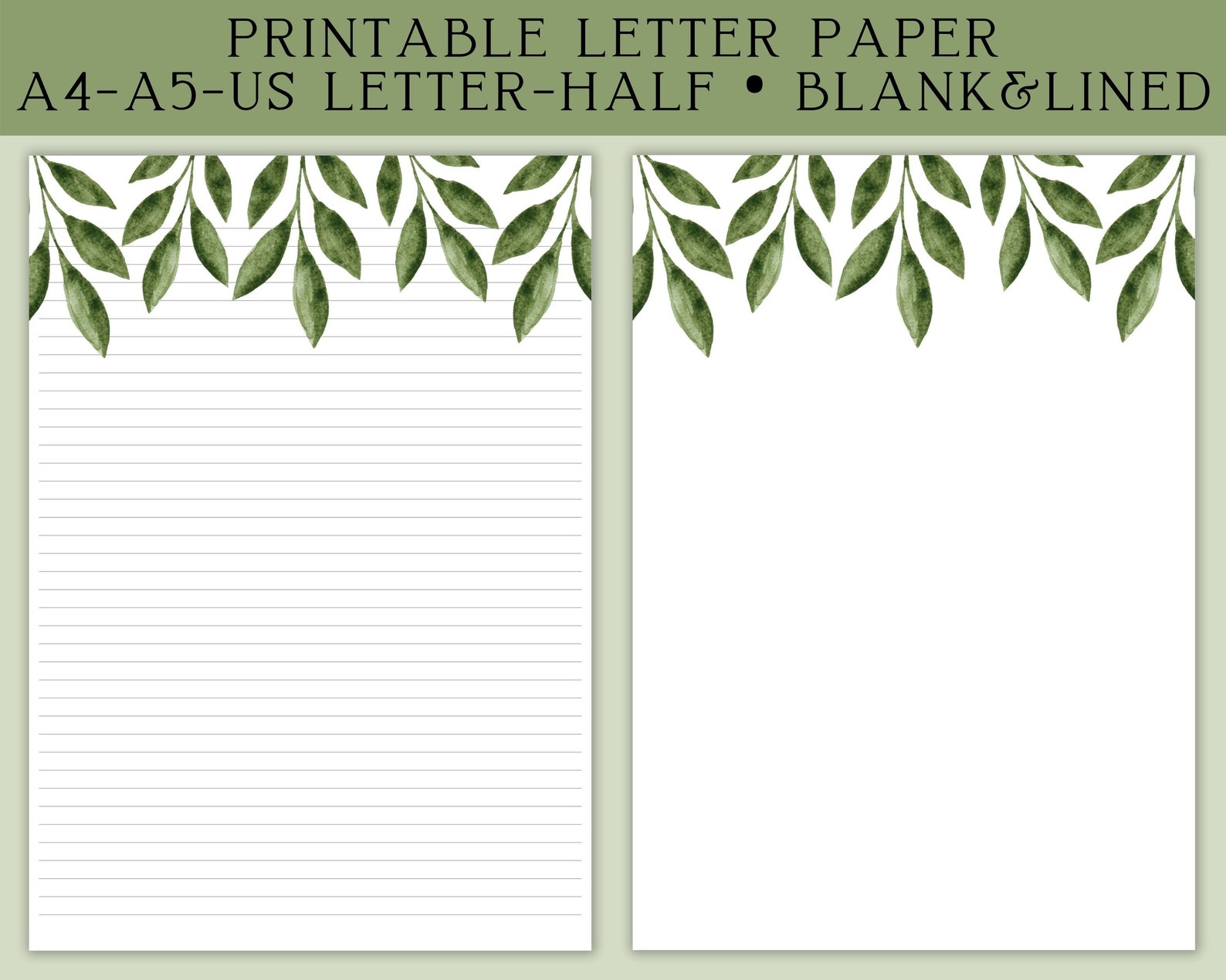 Letter Paper Printable Note Paper Letter Writing Set - Etsy