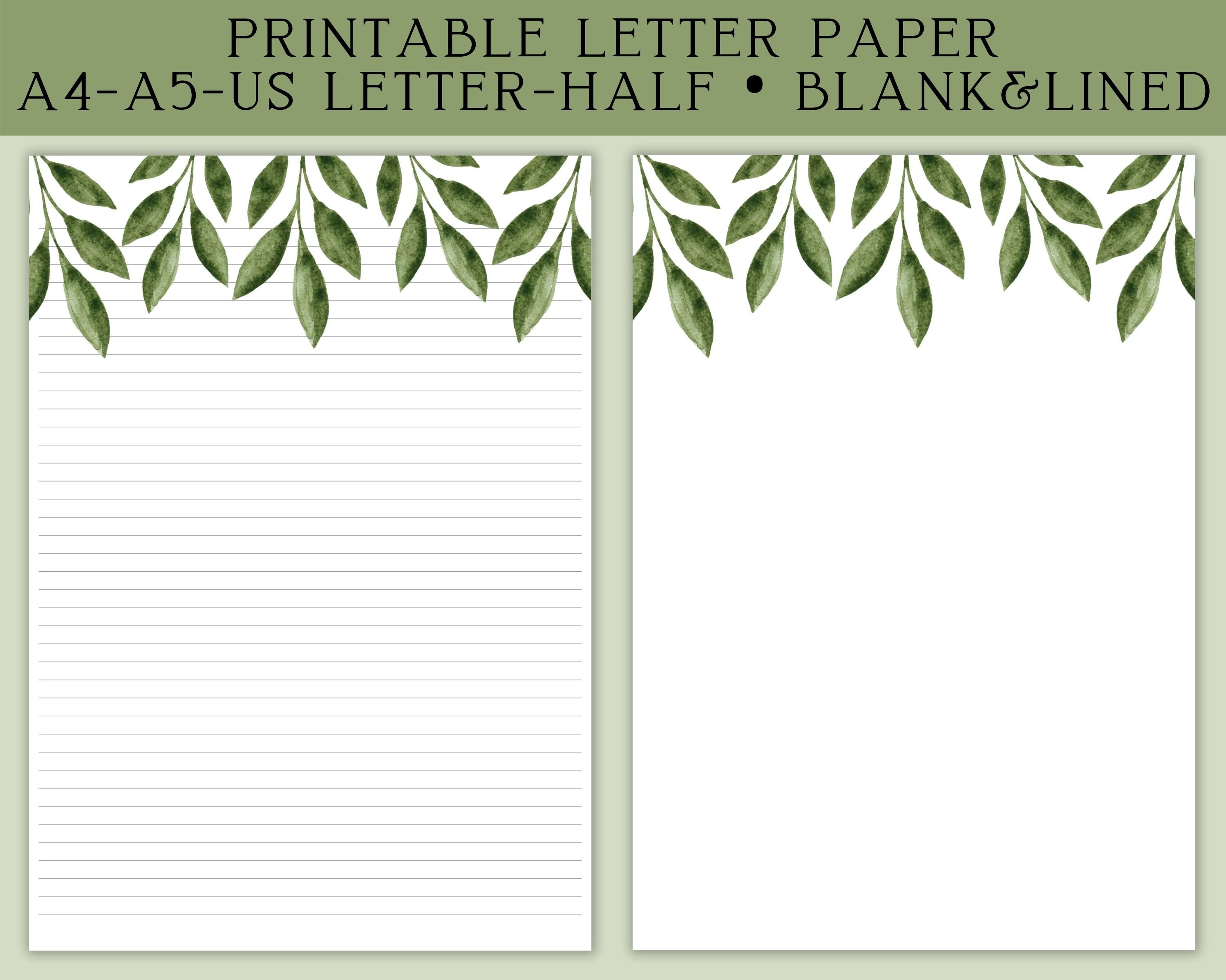 Letter Paper Printable Note Paper Letter Writing Set | Etsy