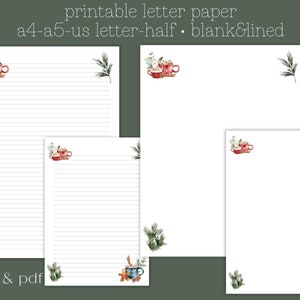 Printable Letter Paper, Christmas Letter, Christmas Stationary, Letter ...