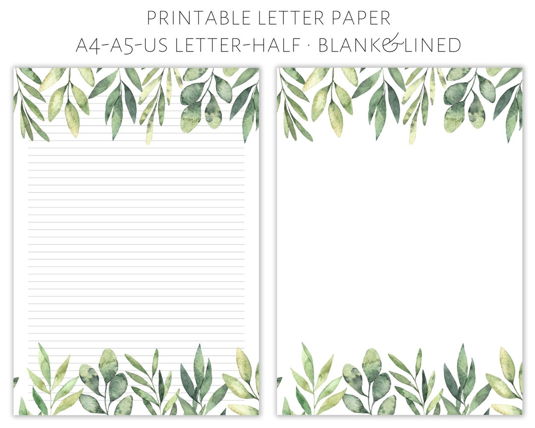Printable Floral Letter Paper, Letter Writing Paper, Letter Stationery ...
