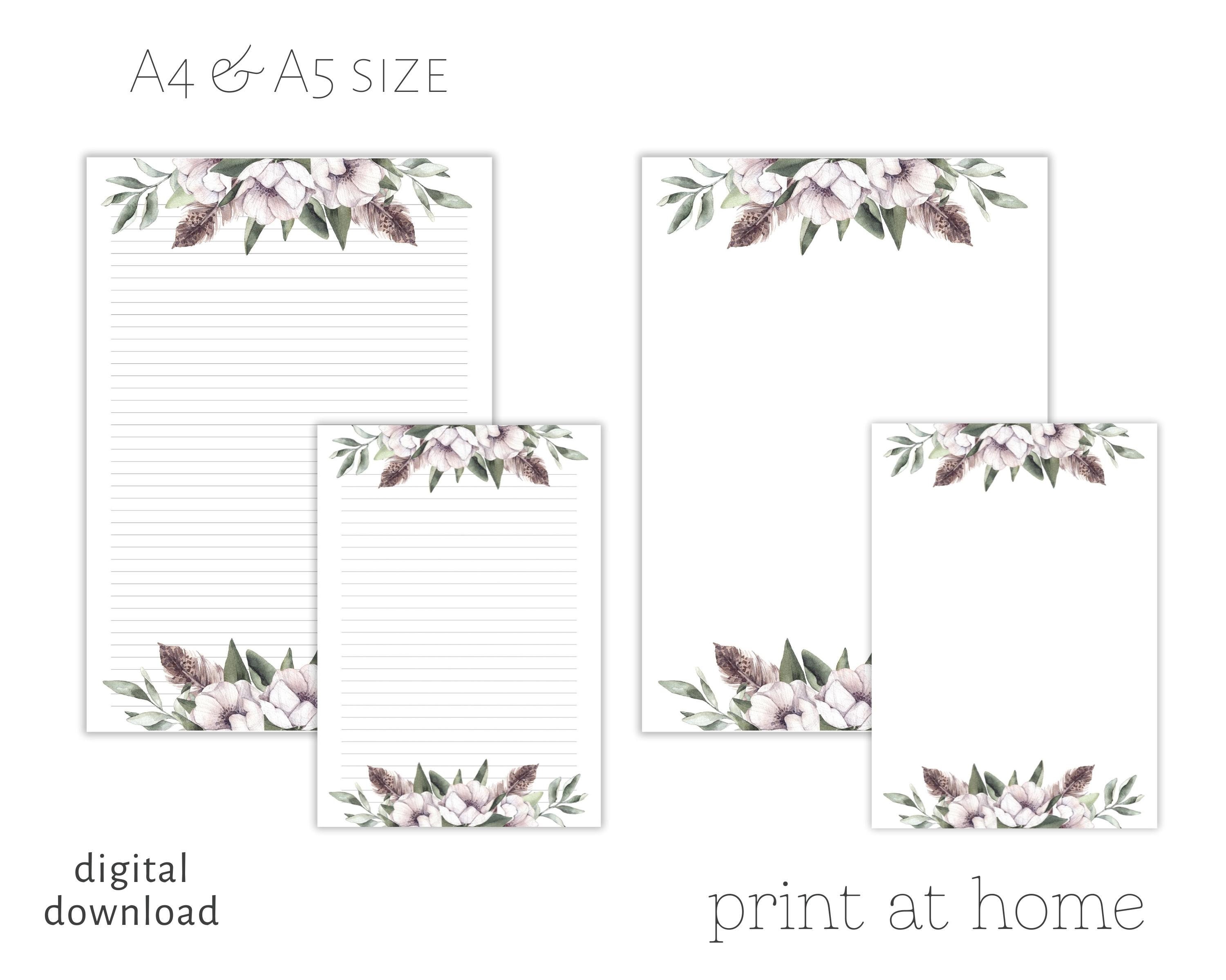 Printable Floral Letter Paper Letter Writing Paper Letter - Etsy