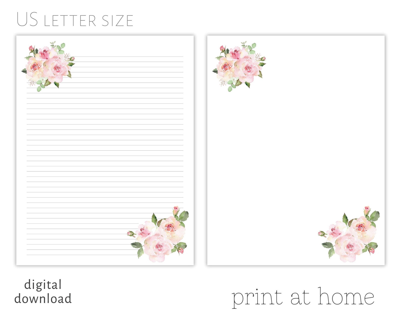 Printable Floral Letter Paper Letter Writing Paper Letter - Etsy