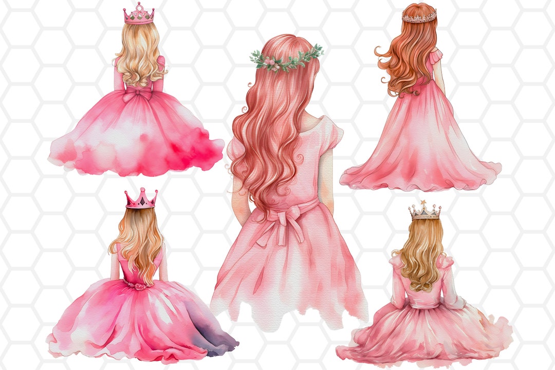 Pink Princess Png Files for Sublimation, Princess Clipart, Princess ...