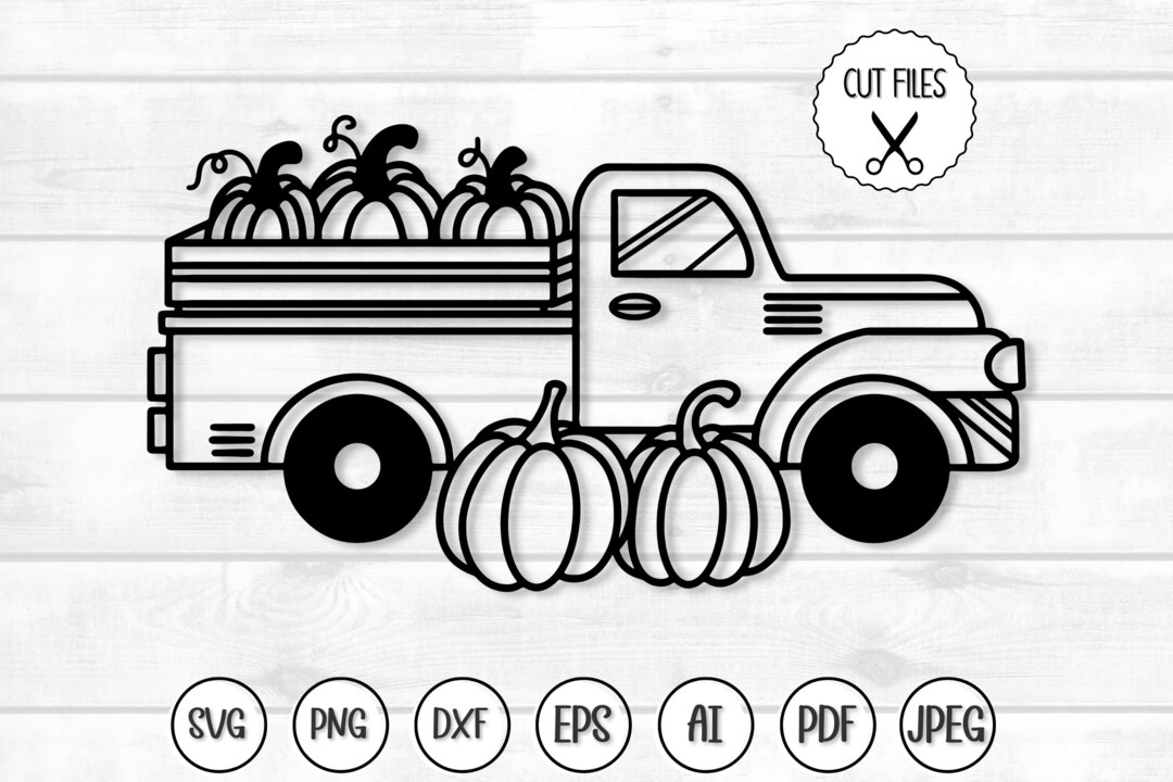 Pumpkin Patch Truck Svg, Truck With Pumpkins Svg, Pumpkin Truck Svg ...