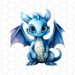 Blue Baby Dragon Sublimation Designs, Baby Dragon Clipart, Baby Dragon ...