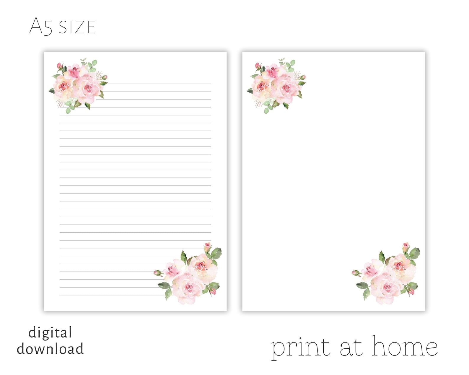 Printable Floral Letter Paper Letter Writing Paper Letter - Etsy