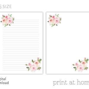 Printable Floral Letter Paper, Letter Writing Paper, Letter Stationery ...