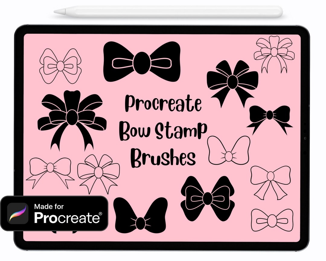 Bow Stamp Brushes for Procreate: Hand-drawn Brush Set (digital Download ...