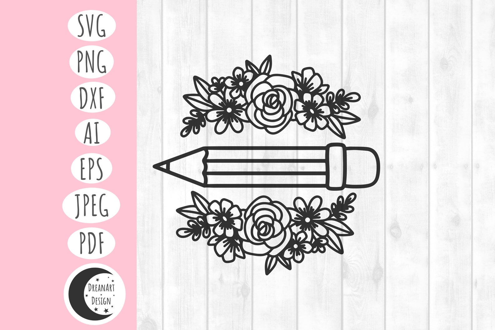 Pencil Svg Teacher Pencil Svg Floral Pencil Svg School Svg - Etsy