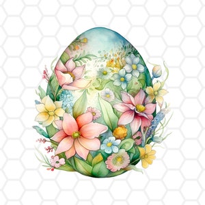 Watercolor Floral Easter Eggs Clipart Bundle, Png Files for Sublimation ...