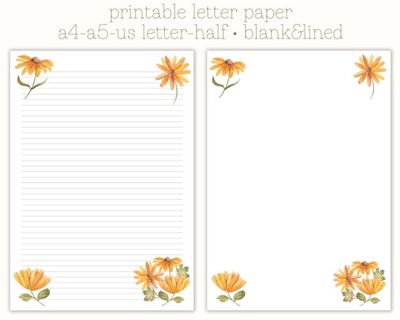 Sunny Vibes Printable Letter Paper Writing Paper Letter | Etsy