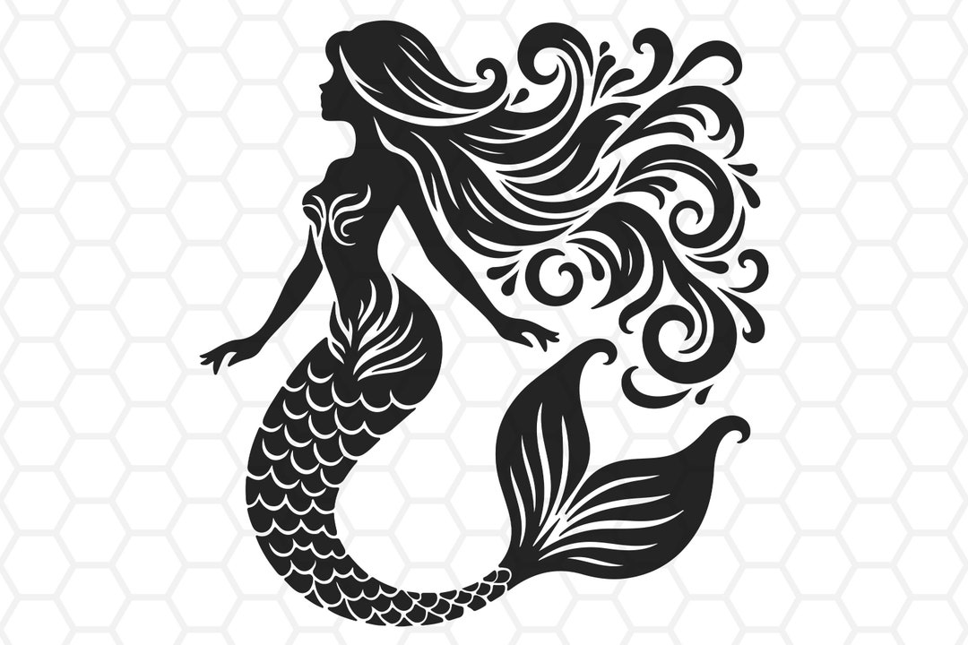Mermaid Svg, Mermaid Cut Files, Mermaid Clipart, Mermaid Silhouette ...