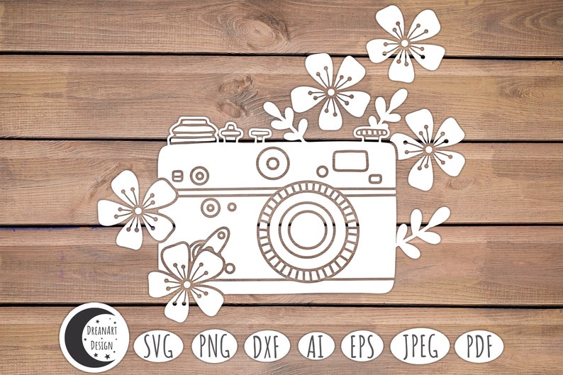 Camera Svg Floral Camera Svg Camera Clipart Photography - Etsy