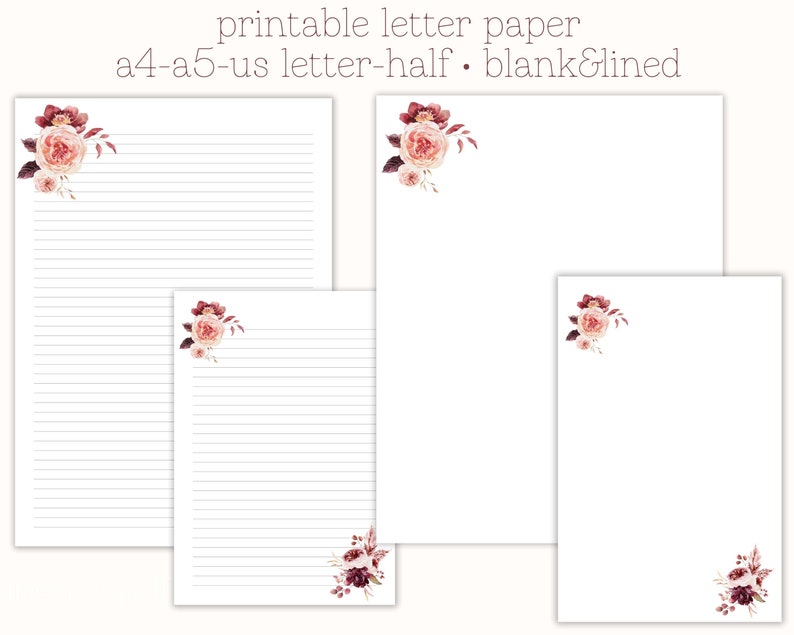 Printable Letter Paper Letter Writing Paper Decorative | Etsy