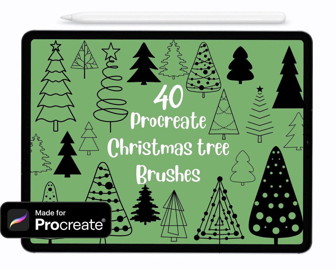 Procreate Brushes, Procreate, Christmas Tree Brushes, Procreate Stamps ...