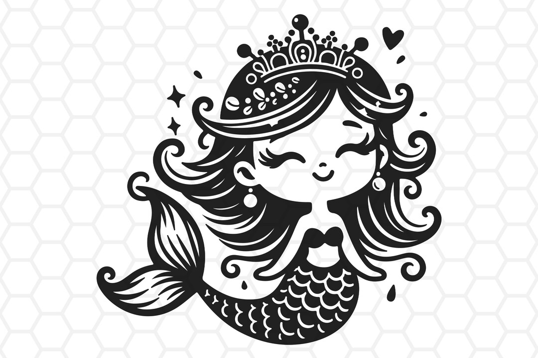 Mermaid Svg, Mermaid Cut Files, Mermaid Clipart, Mermaid Silhouette ...