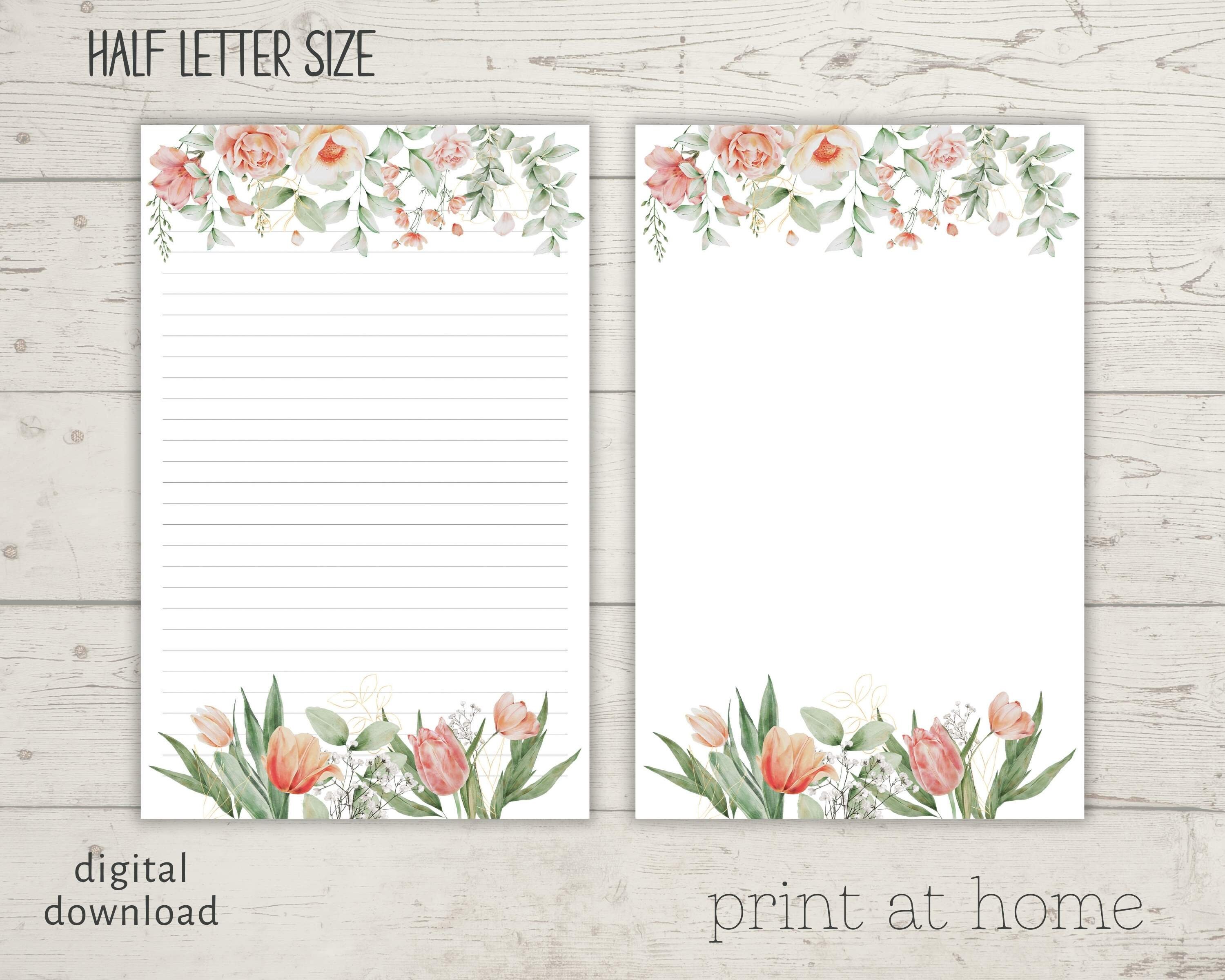 Printable Floral Letter Paper Letter Writing Paper Letter - Etsy Canada