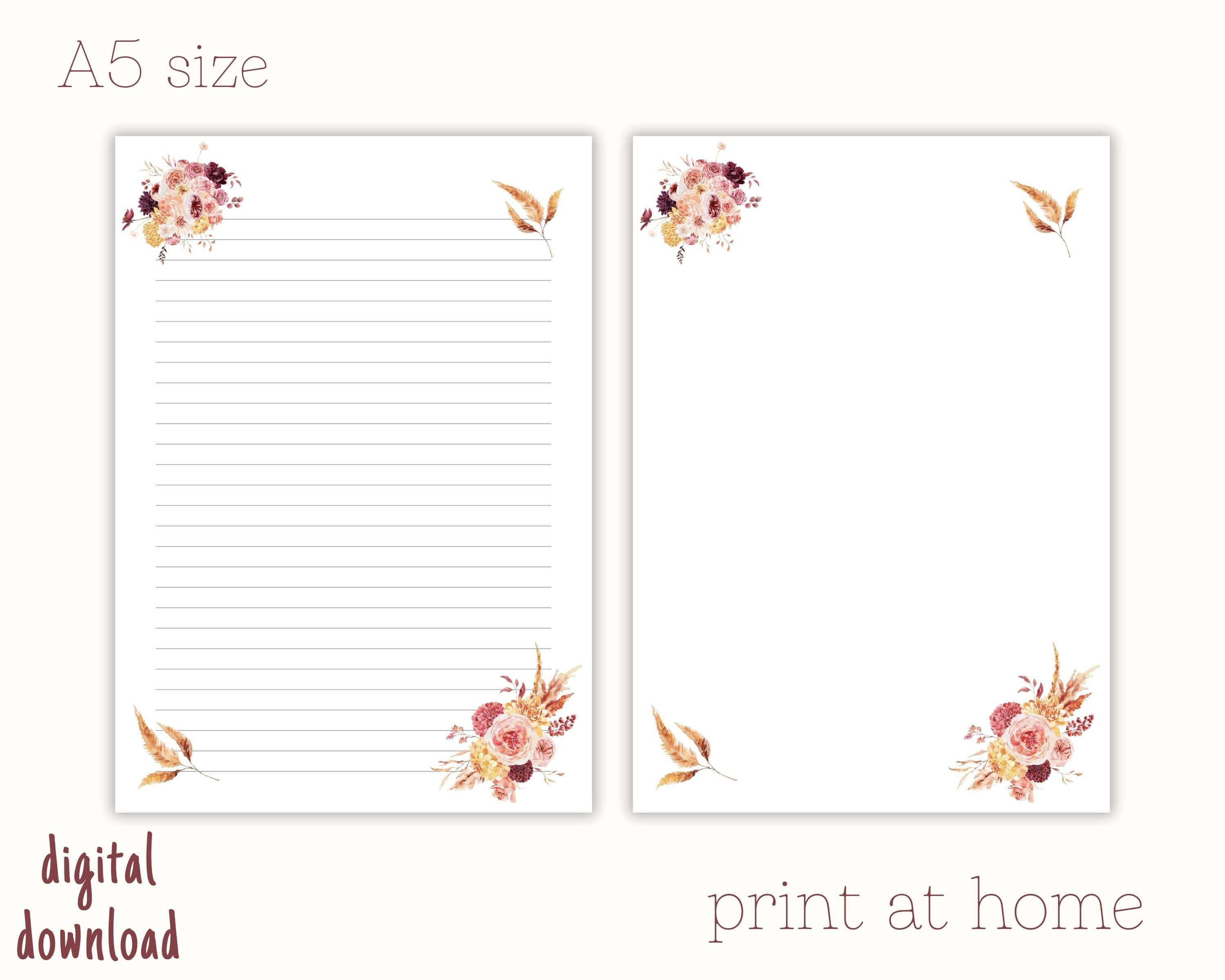 Fall Printable Letter Paper Writing Paper Line Sheet | Etsy