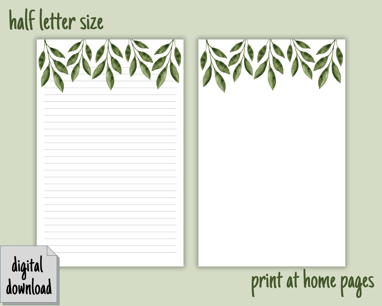 Letter Paper Printable Note Paper Letter Writing Set - Etsy