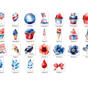 Patriotic Watercolor Cliparts, Patriotic Clipart, Patriotic Png, 4th of ...